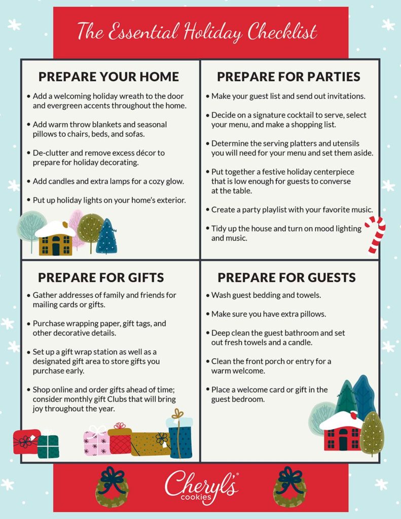 Free Printable Holiday Checklist | Scrumptious Bites